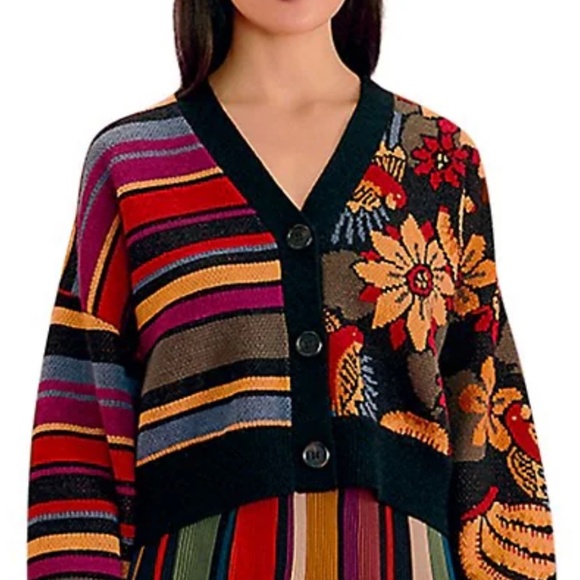 FARM Rio | Sweaters | Iso Farm Rio Macaw Ballet Stripes Cardigan Small ...